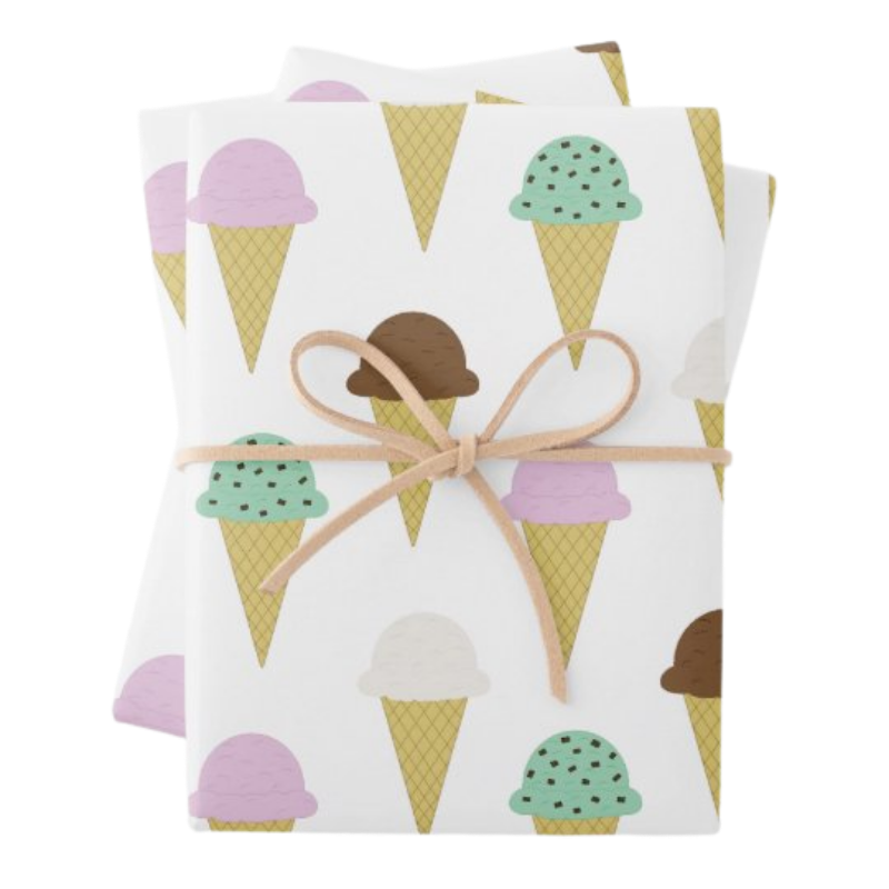 Premium Single Sheet Wrapping Paper- Ice Cream – Little Peeps