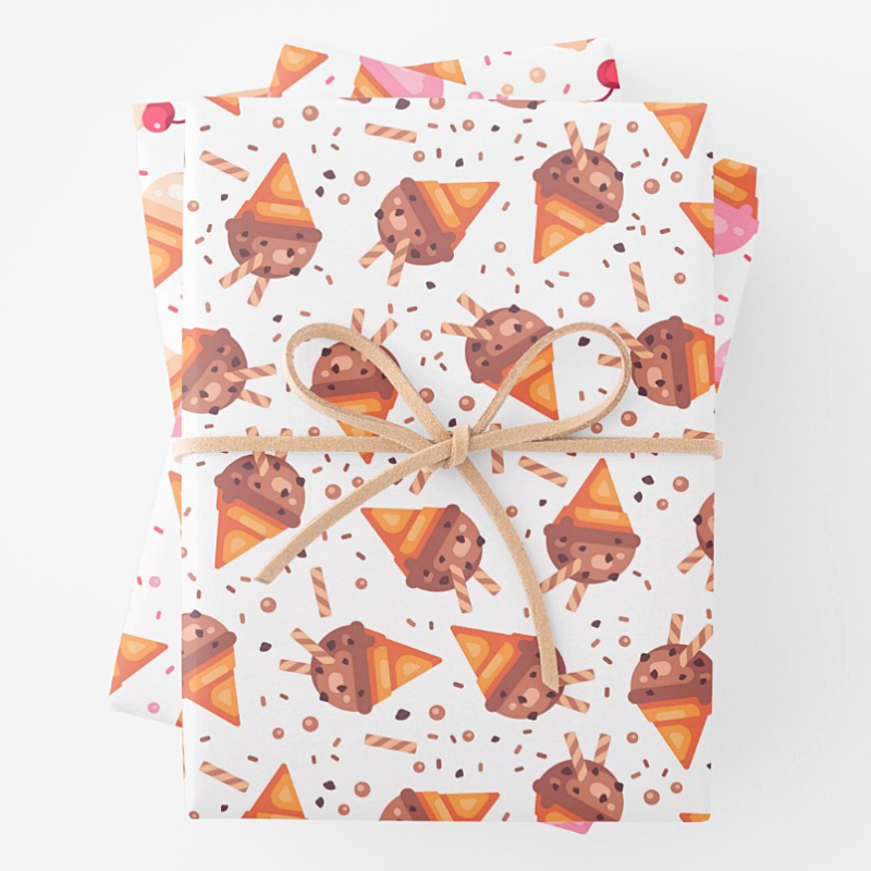 Premium Single Sheet Wrapping Paper- 80's Ice Cream – Little Peeps