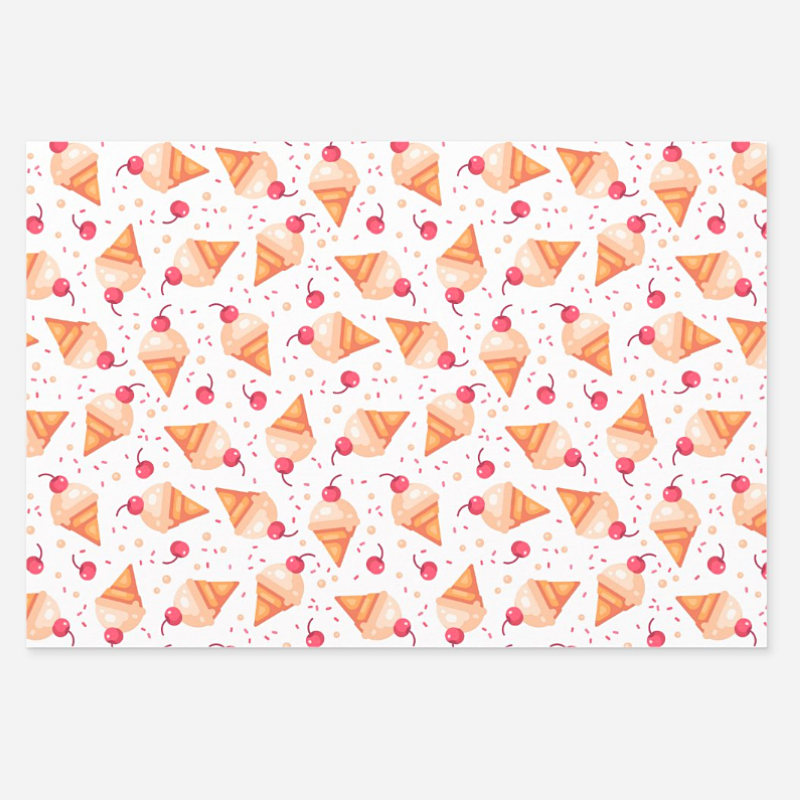 Premium Single Sheet Wrapping Paper- 80's Ice Cream – Little Peeps
