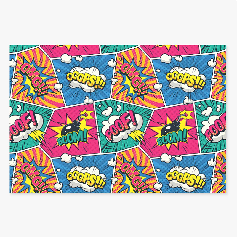 Premium Single Sheet Wrapping Paper- Comic – Little Peeps