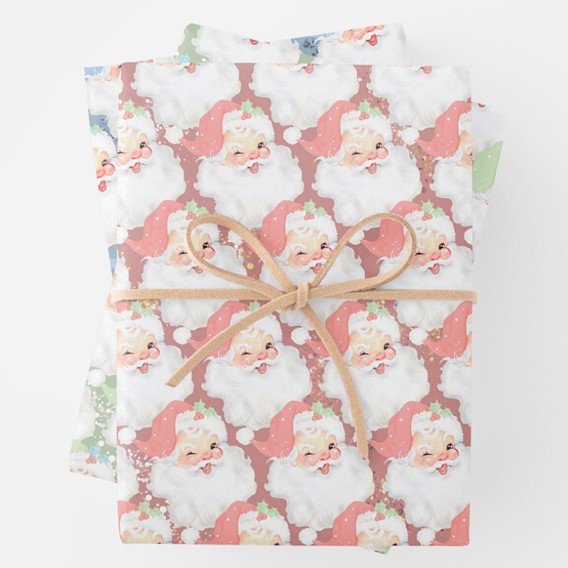 Premium Single Sheet Wrapping Paper-Vintage Santa – Little Peeps